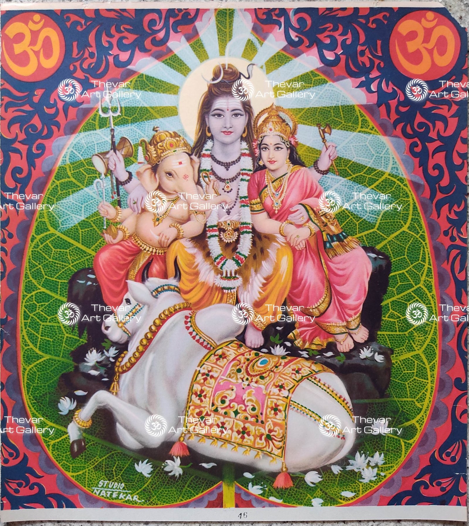 Shiva family | shiva Parvati | Ganesha - Thevar Art Gallery