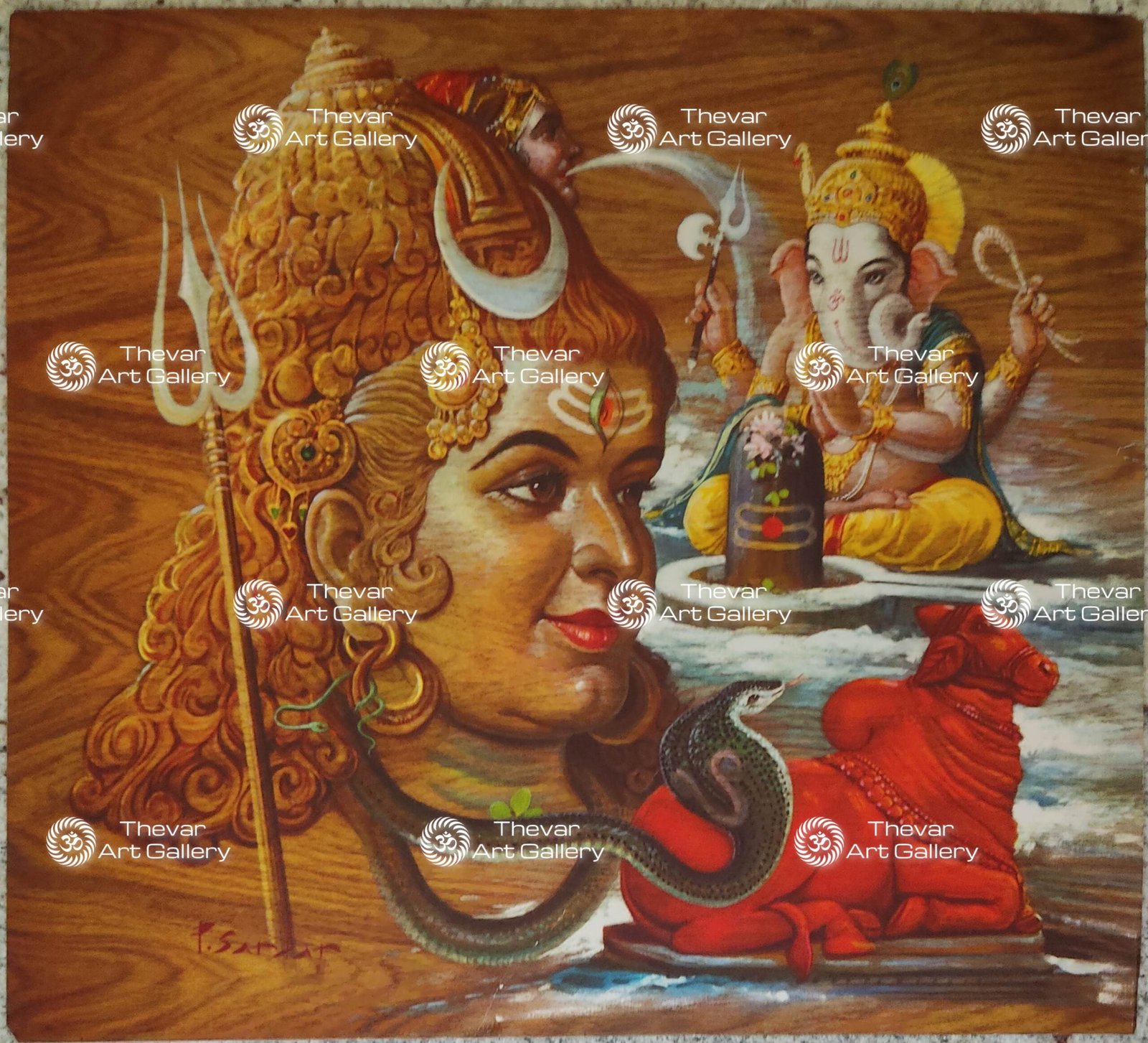 Ganesh Linga Puja | Shiva | Ganesha | Kangiten - Thevar Art Gallery